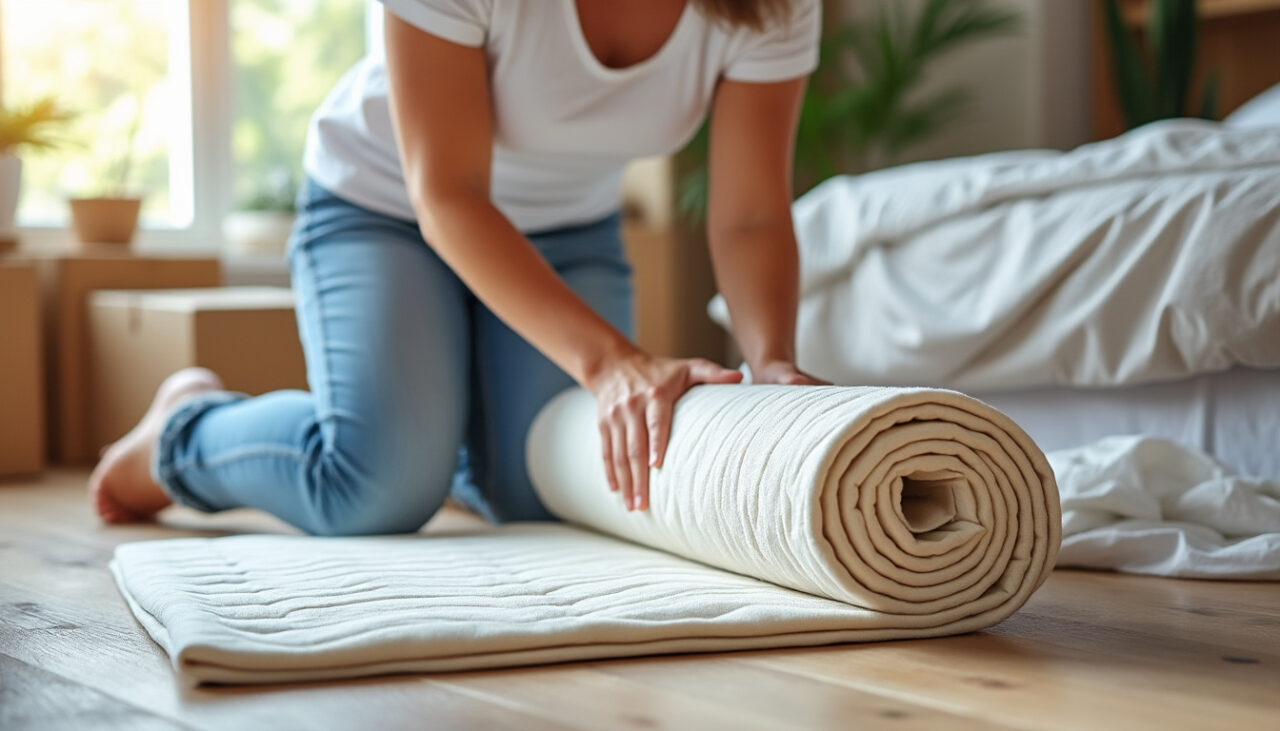 Enrouler facilement votre matelas pour un rangement efficace